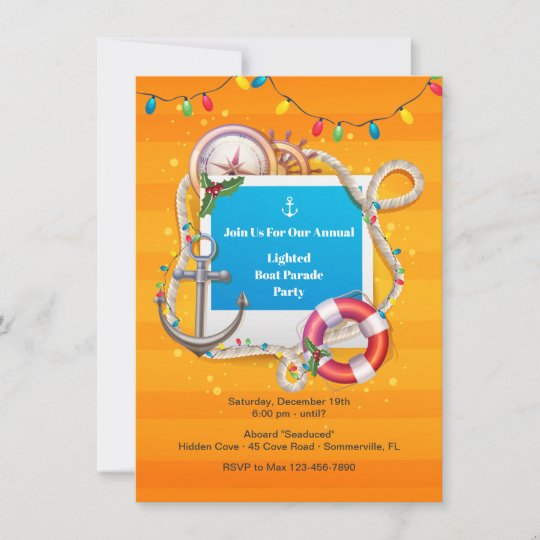 Nautical Christmas Boat Parade Invitation | Zazzle.com