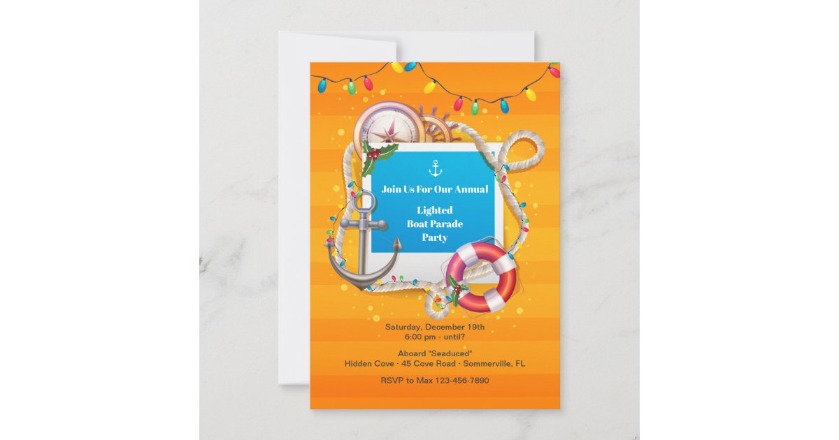 Nautical Christmas Boat Parade Invitation | Zazzle