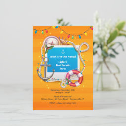 Nautical Christmas Boat Parade Invitation | Zazzle