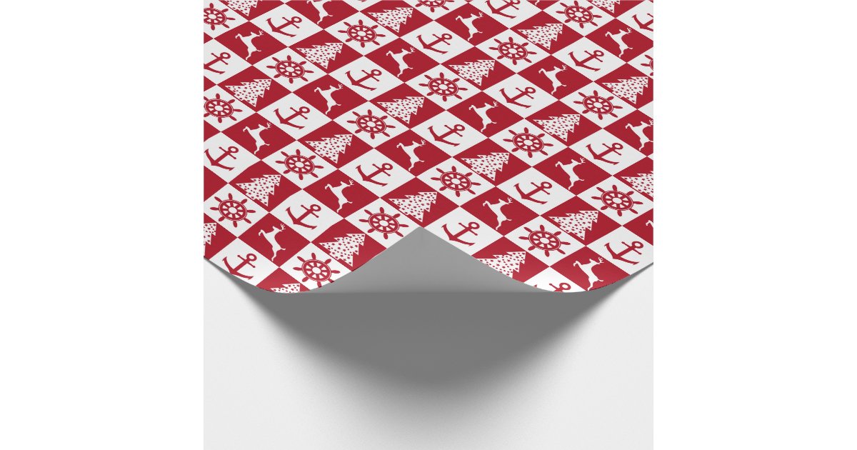 Nautical Christmas pattern Wrapping Paper | Zazzle
