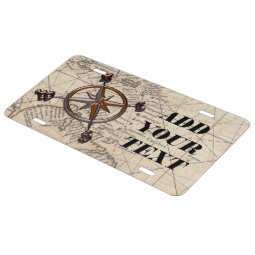 Nautical Compass License Plate | Zazzle