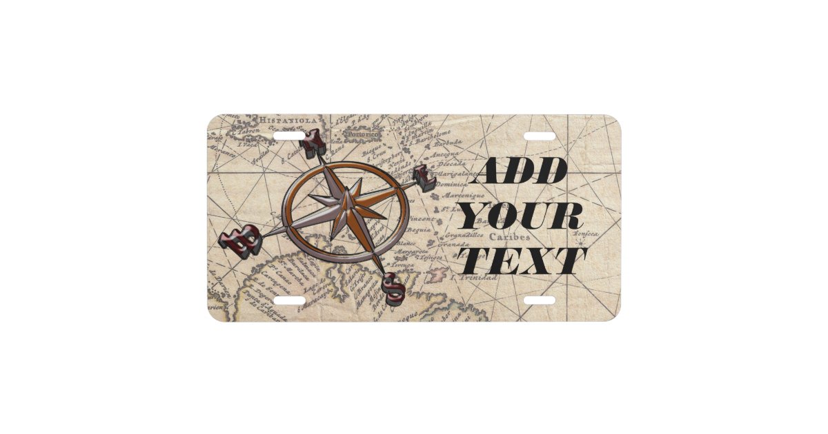 Nautical Compass License Plate | Zazzle