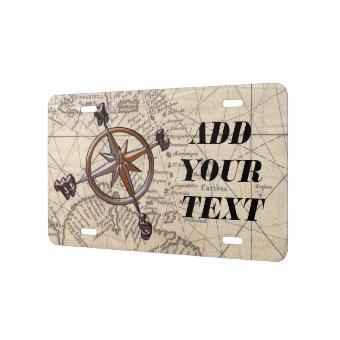 Nautical Compass License Plate | Zazzle