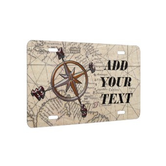 Nautical Compass License Plate | Zazzle