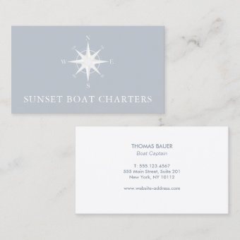 Nautical Compass Light Blue Business Card | Zazzle