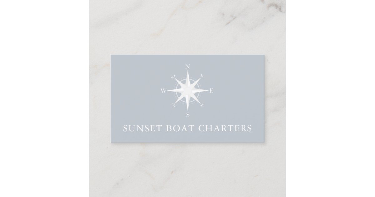 Nautical Compass Light Blue Business Card | Zazzle