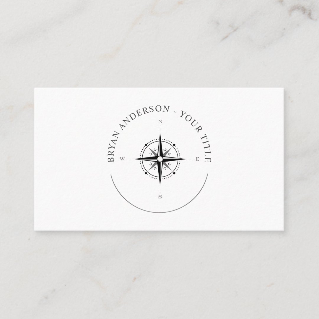 Nautical Compass Logo Business Card | Zazzle
