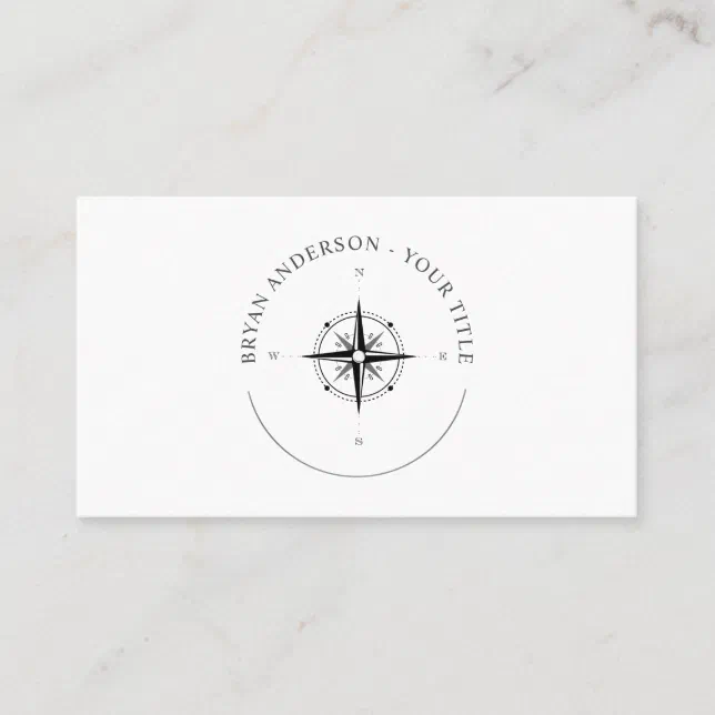 Nautical Compass Logo Business Card | Zazzle