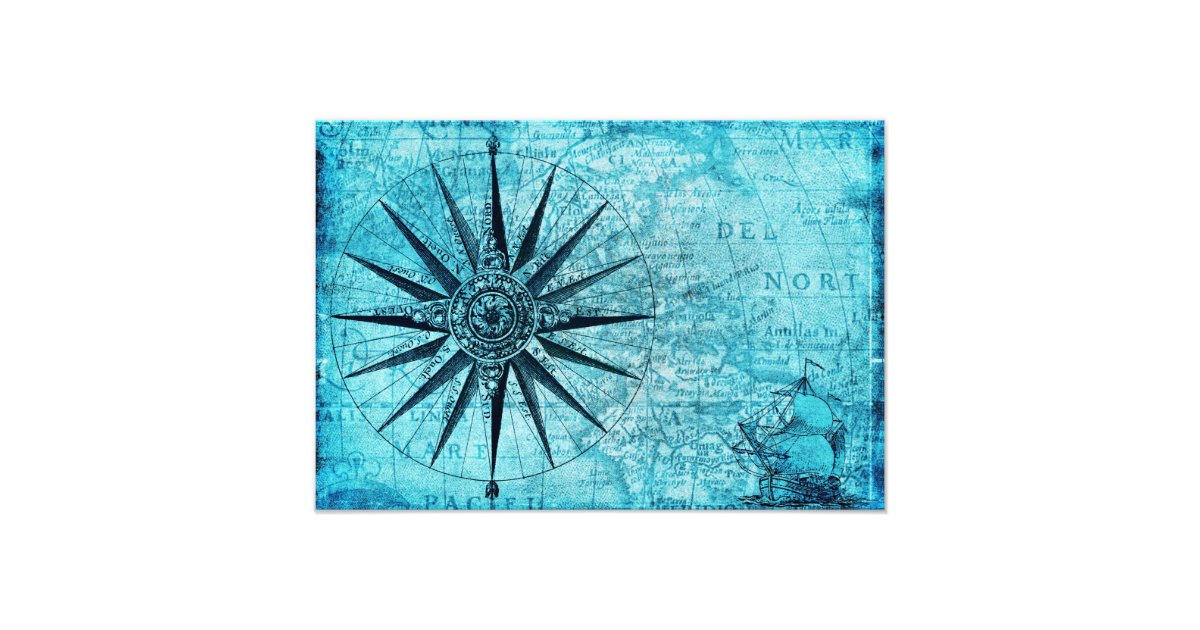 Nautical Compass Photo Print | Zazzle