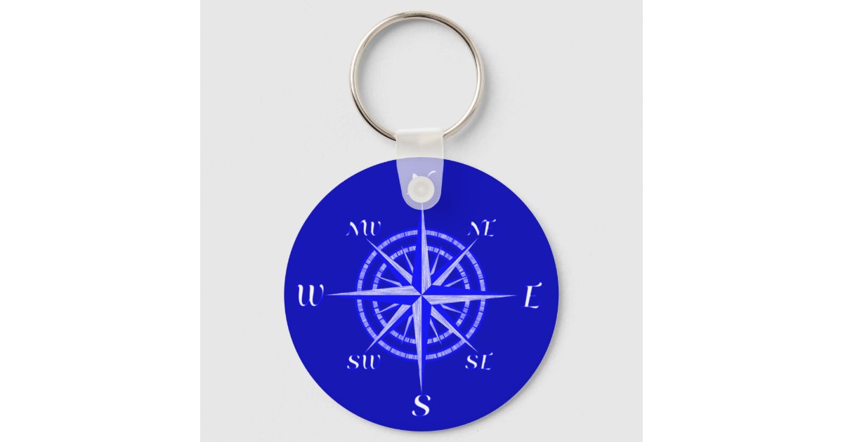 Nautical Compass Rose Keychain | Zazzle