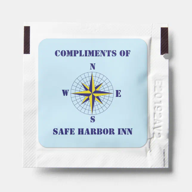 Nautical Compass Rose Small Business Promotional Hand Sanitizer Packet ...
