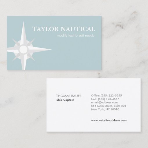 Nautical Compass Sailing and Boating Business Card | Zazzle