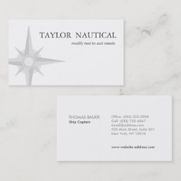 Nautical Compass Sailing and Boating White Business Card | Zazzle