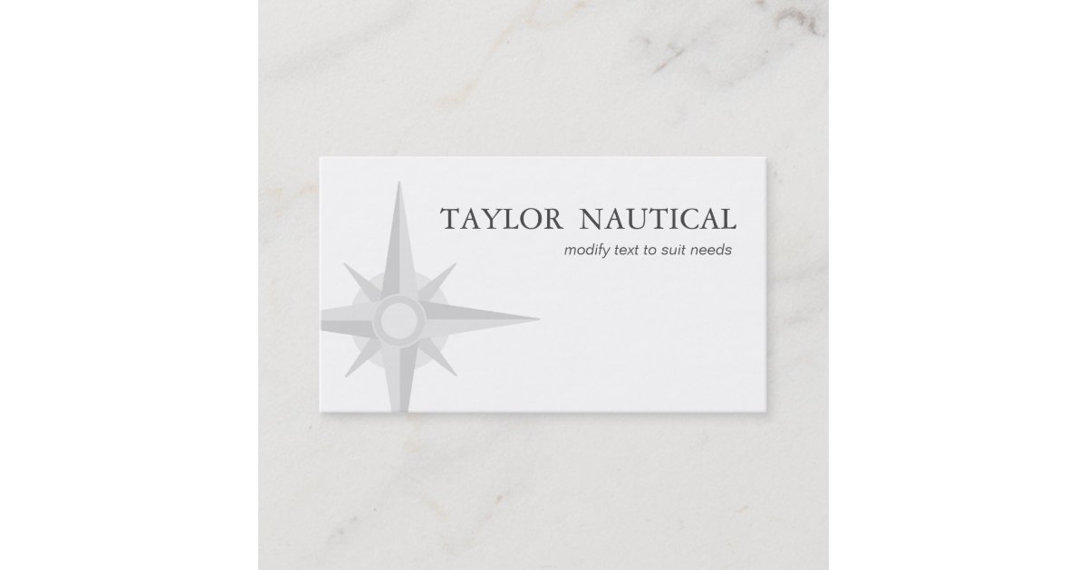 Nautical Compass Sailing and Boating White Business Card | Zazzle