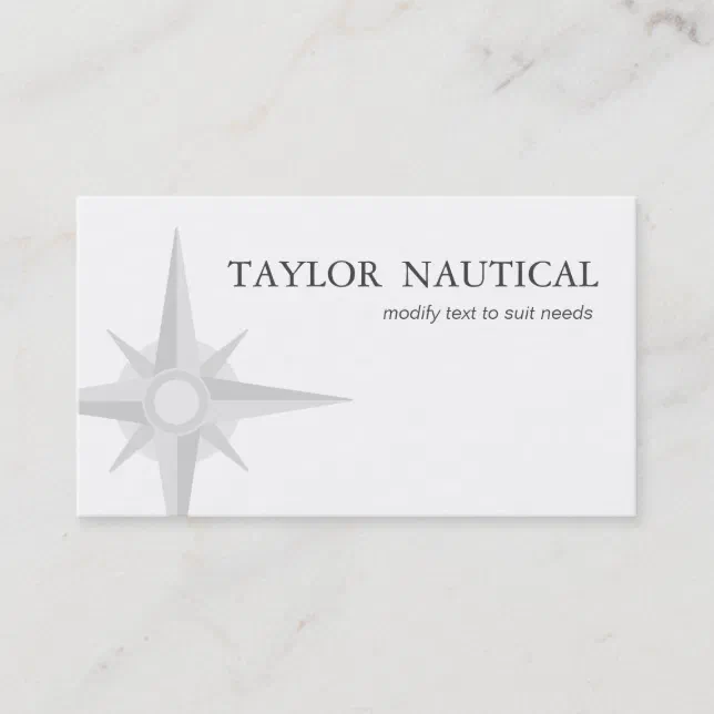 Nautical Compass Sailing and Boating White Business Card | Zazzle