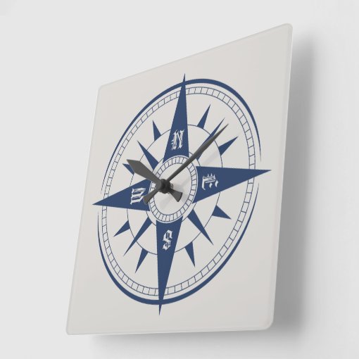 Nautical Compass Wall Clock | Zazzle