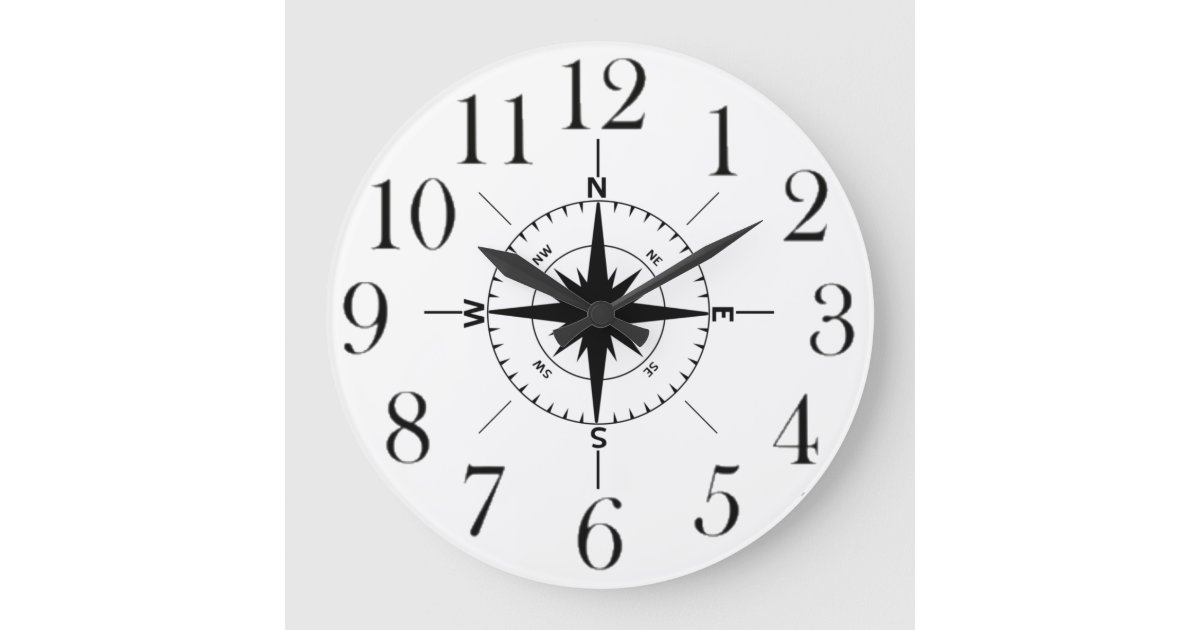 Nautical Compass Wall Clock | Zazzle