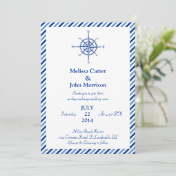 Nautical Compass Wedding Invitation | Zazzle