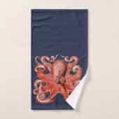 Nautical Coral Pink Octopus Sea Creature Bath Towel Set | Zazzle