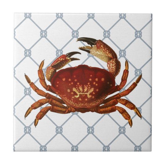Nautical Crab Tile | Zazzle.com