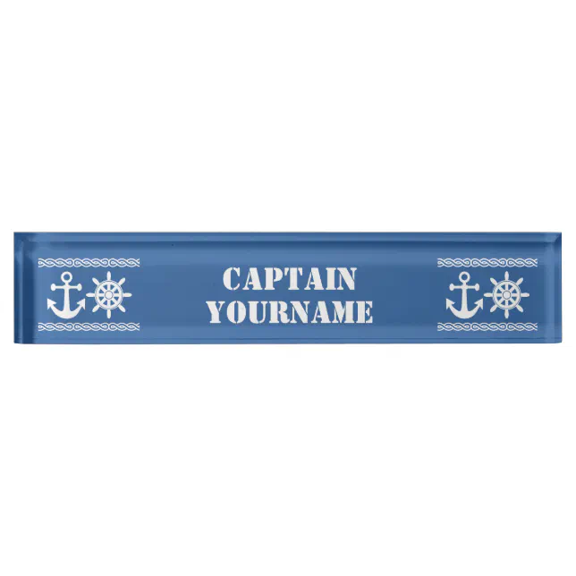Nautical custom text & color desk nameplate | Zazzle