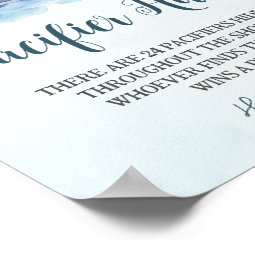 Nautical Cute Sailor Teddy Bear Pacifier Hunt Game Poster | Zazzle