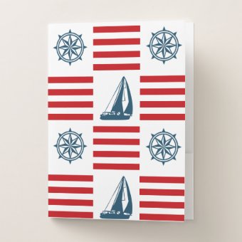 Nautical design pocket folder | Zazzle