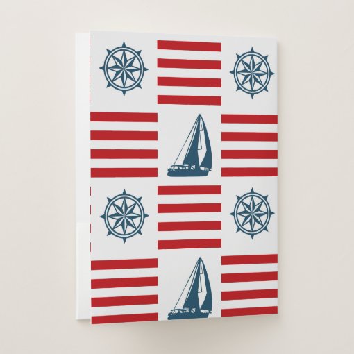 Nautical design pocket folder | Zazzle