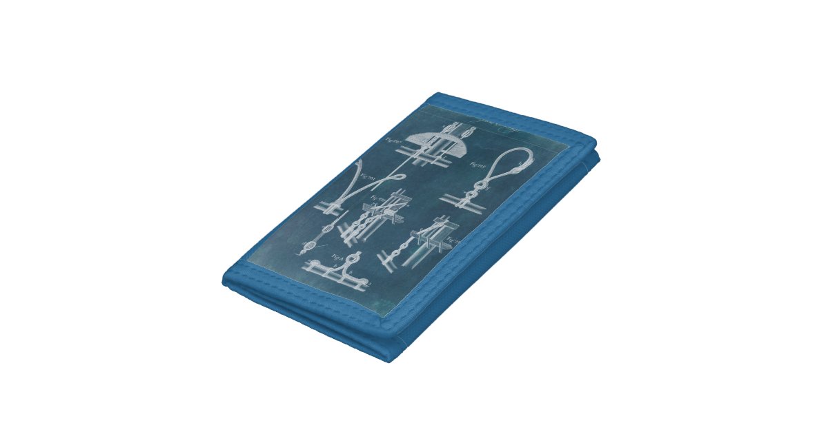 Nautical Detail Blueprint IV Trifold Wallet | Zazzle