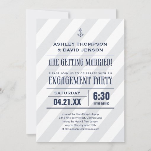 Nautical Engagement Party invitations | Zazzle