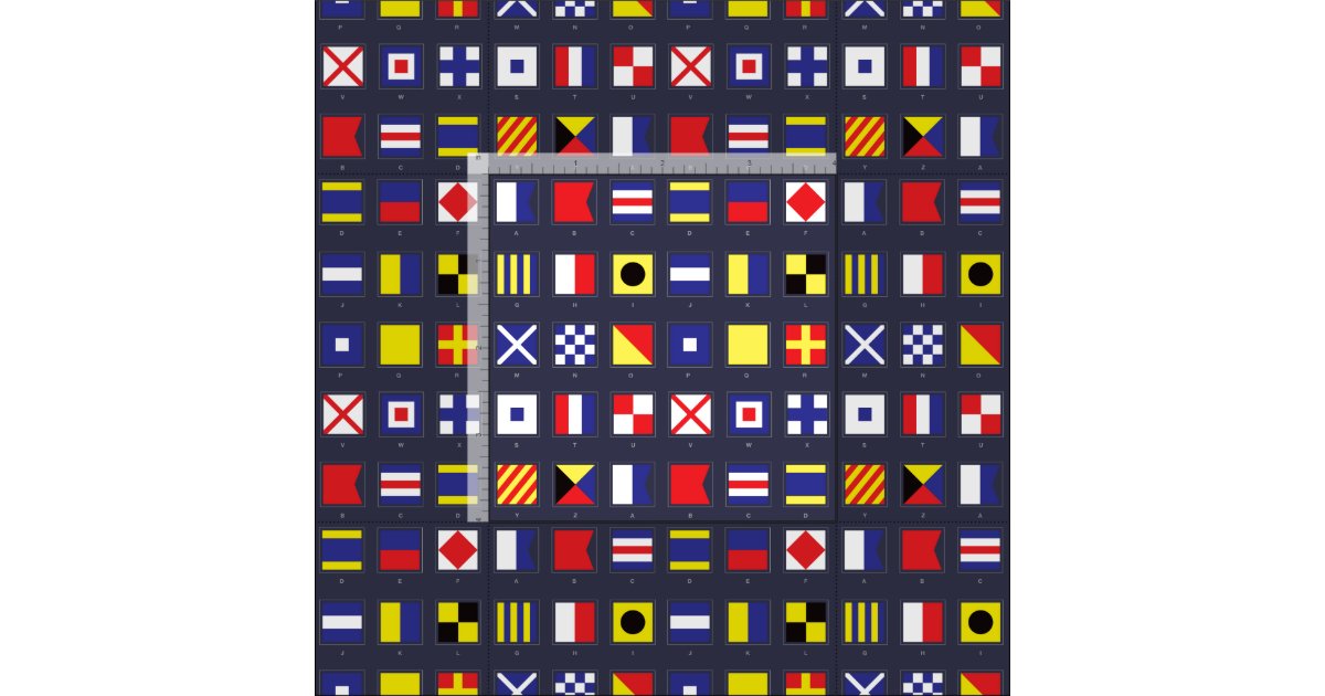 Nautical Flag Pattern Fabric | Zazzle