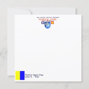 Nautical Flag Signal Kilo Letter K | Zazzle