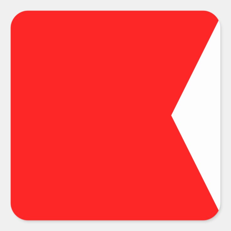 Nautical Flag Signal Letter B (Bravo) Square Sticker | Zazzle