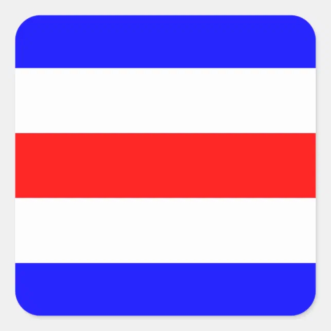 Nautical Flag Signal Letter C (Charlie) Square Sticker | Zazzle