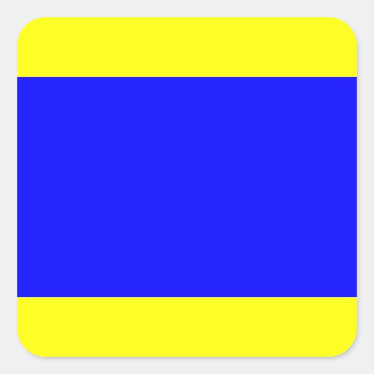 Nautical Flag Signal Letter D (Delta) Square Sticker | Zazzle