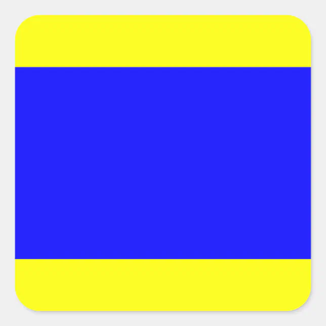 Nautical Flag Signal Letter D (Delta) Square Sticker | Zazzle