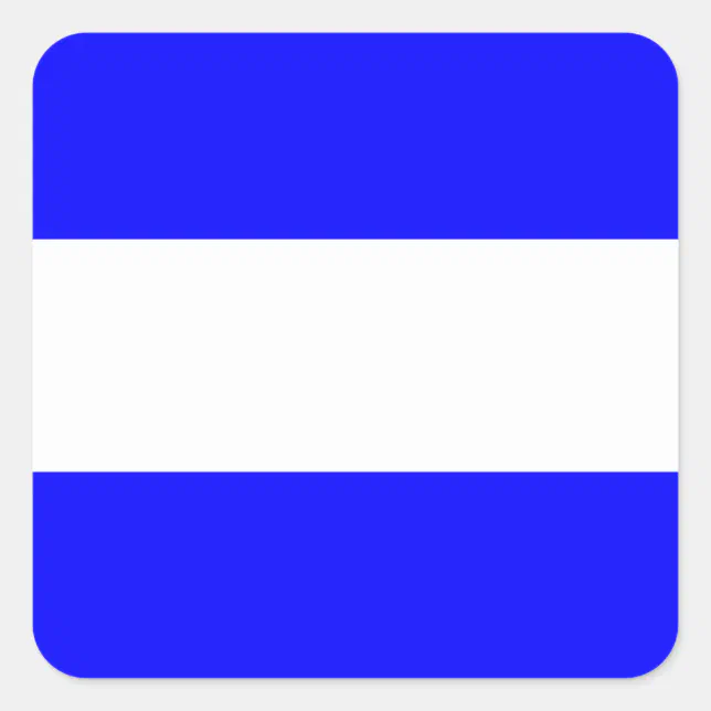 Nautical Flag Signal Letter J (Juliet) Square Sticker | Zazzle