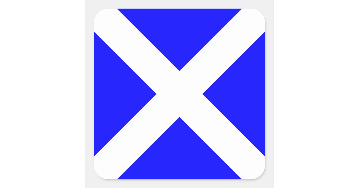 Nautical Flag Signal Letter M (Mike) Square Sticker | Zazzle