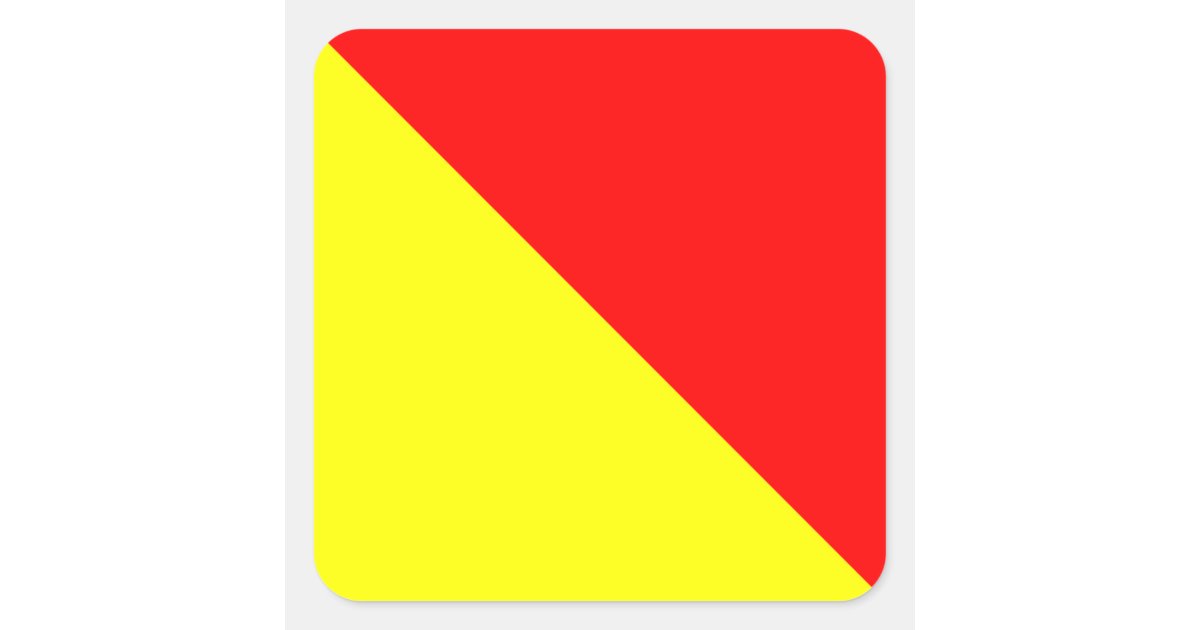 Nautical Flag Signal Letter O (Oscar) Square Sticker | Zazzle