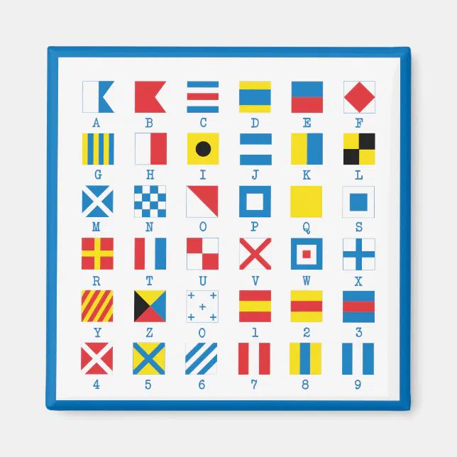 Nautical Flags Maritime Signals Alphabet Magnet | Zazzle