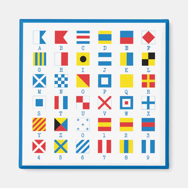 Nautical Flags Maritime Signals Alphabet Magnet | Zazzle