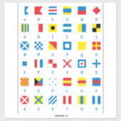 Nautical Flags Maritime Signals Alphabet Sticker | Zazzle