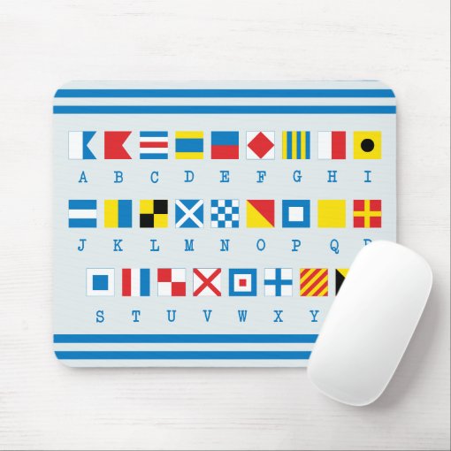 Nautical Flags Maritime Signals Blue Mouse Pad | Zazzle