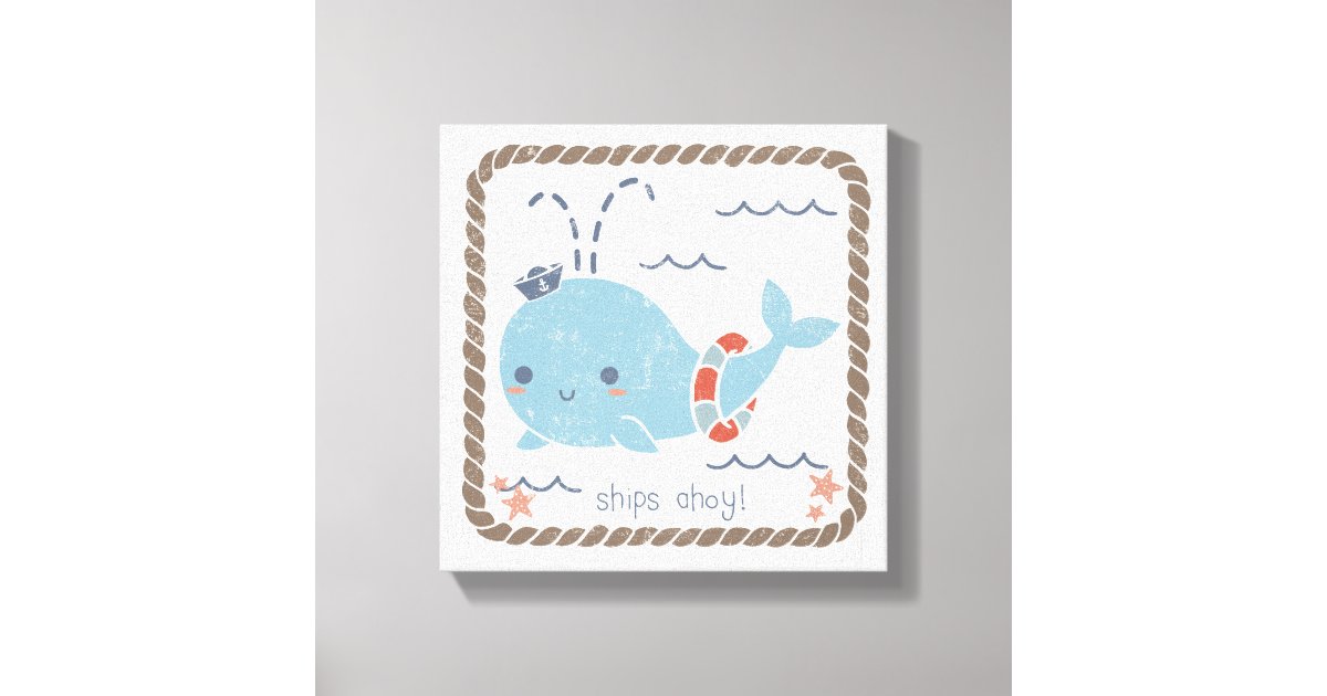 Nautical Friends - Whale Canvas Print | Zazzle