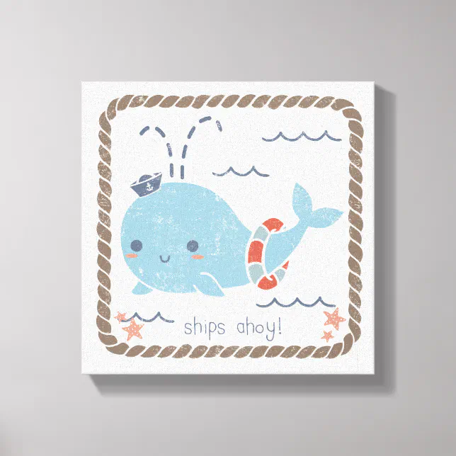 Nautical Friends - Whale Canvas Print | Zazzle