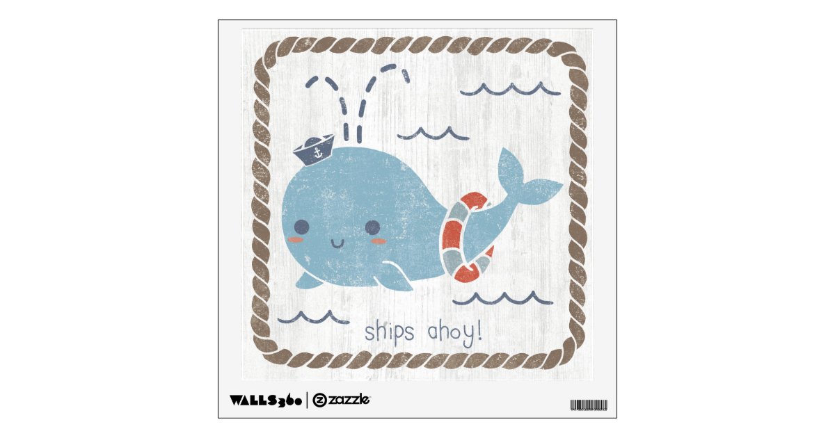 Nautical Friends - Whale Wall Decal | Zazzle