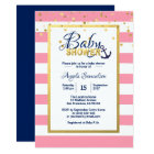 Nautical Girl Baby Shower Anchor w/ Heart Rope Invitation | Zazzle.com