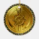 Nautical Gold Pirate Ship's Wheel Medallion Ceramic Ornament | Zazzle