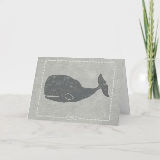 Nautical Gray Whale Card | Zazzle