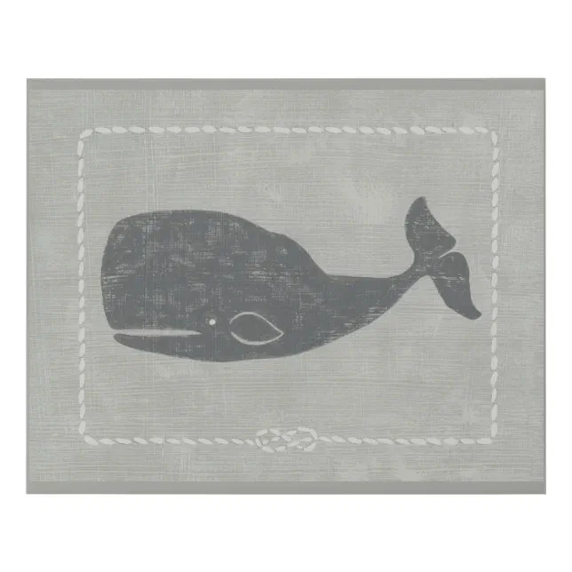 Nautical Gray Whale Faux Canvas Print | Zazzle